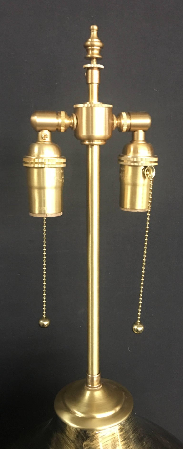 Pair of Luminescent Gold and Black Glazed Orbs with Lamp Application ...