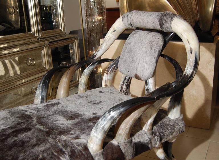 Horn and Cowhide Chaise Lounge For Sale at 1stDibs