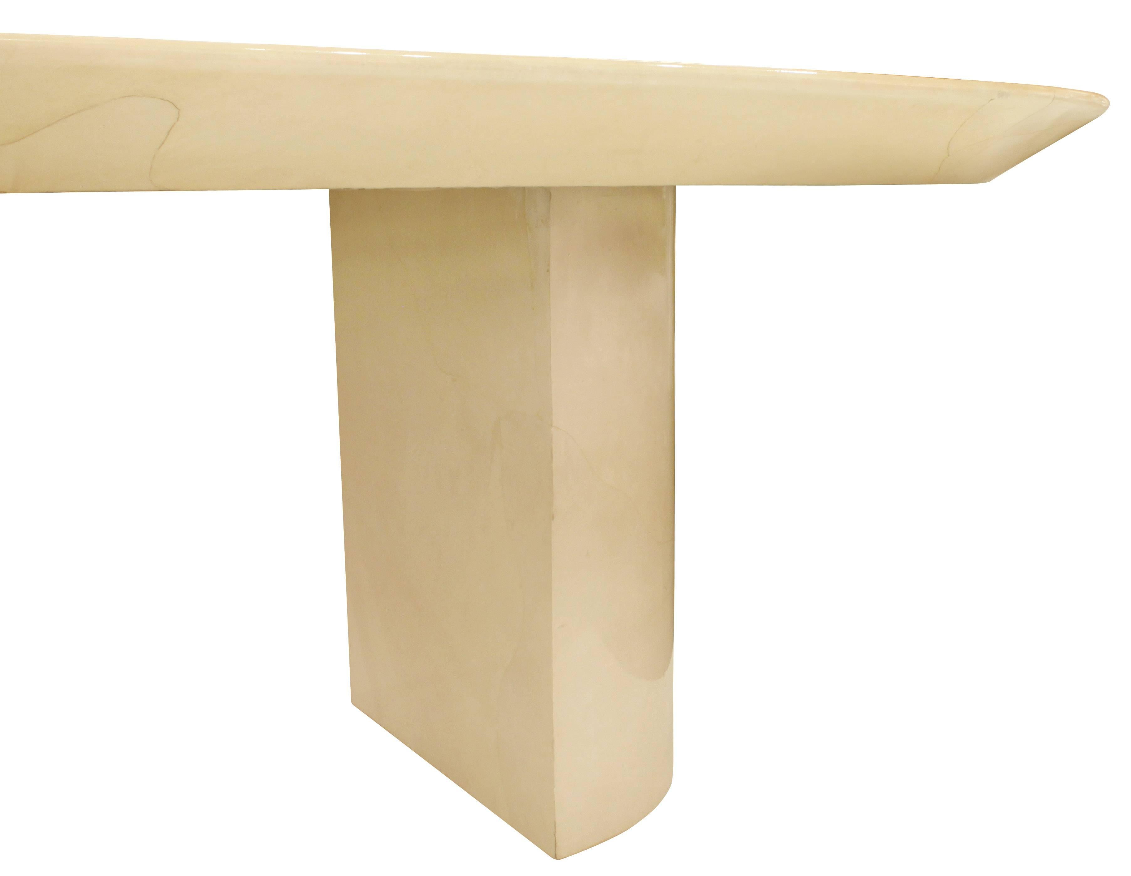 "Knife Edge Dining Table" in Lacquered Goatskin by Karl Springer at ...