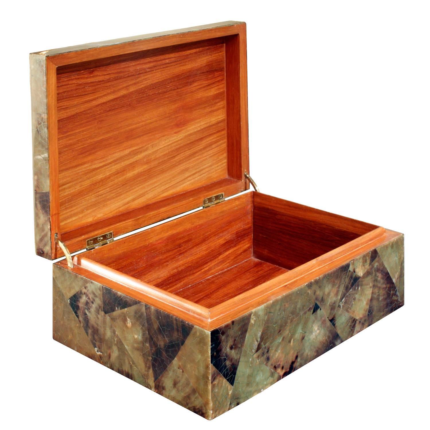 Karl Springer Pen Shell Decorative Box, 1980s at 1stDibs