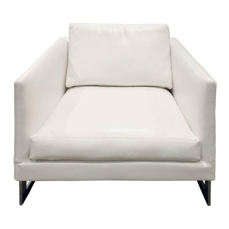 Milo Baughman Pair of Boxy Club Chairs with Polished Chrome, 1970s at ...