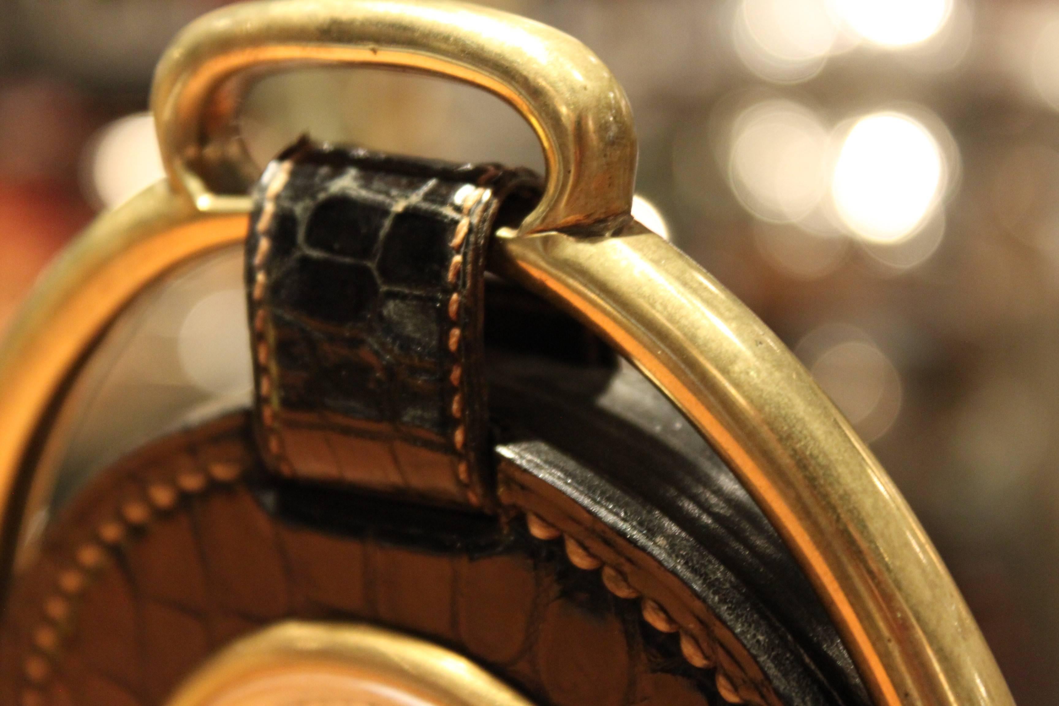 Hermes Dupre Lafon Crocodile Clock For Sale at 1stDibs | hermes clock