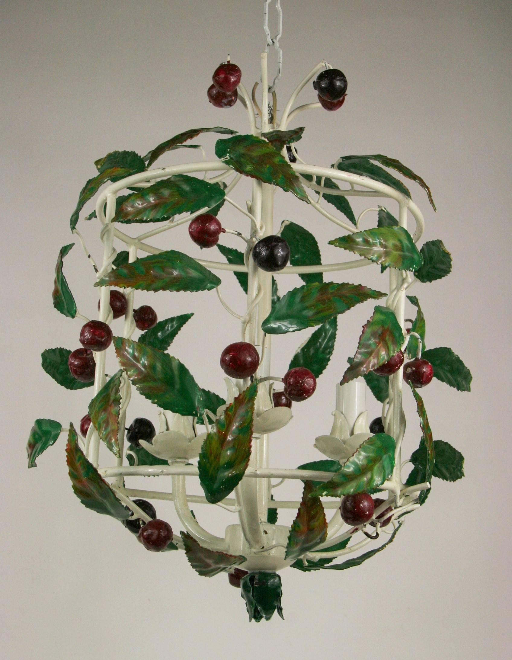 Italian Foliate Tole Light Fixture at 1stDibs