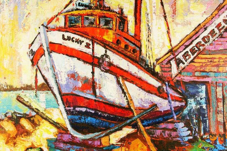 Drydock Nautical Painting by Newsom For Sale at 1stDibs