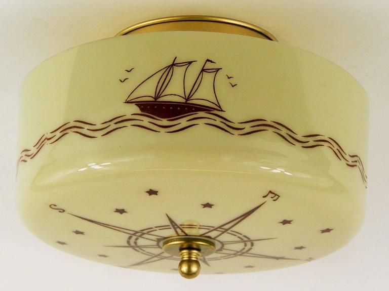 Nautical Compass Ceiling Light at 1stDibs