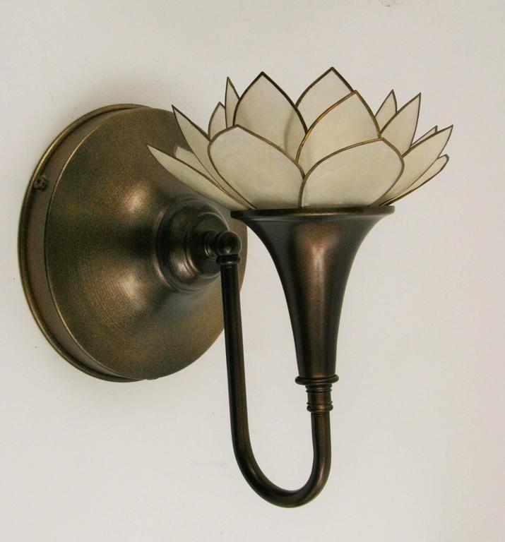 Pair of Mid Century Capiz Shell Sconces at 1stDibs