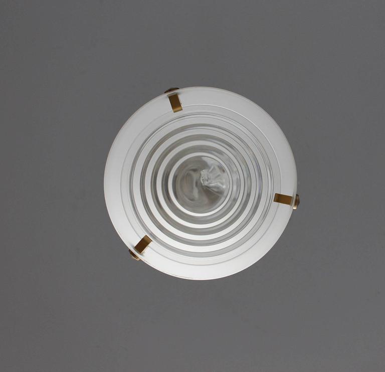 A Fine French Art Deco Glass and Bronze Chandelier by Jean Perzel For ...