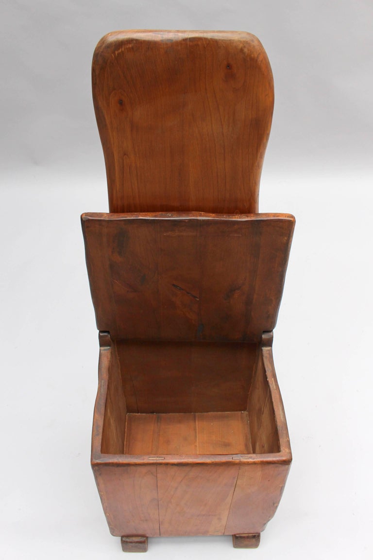 French Mid-Century Cherry Chair with Compartment Under Seat For Sale at ...