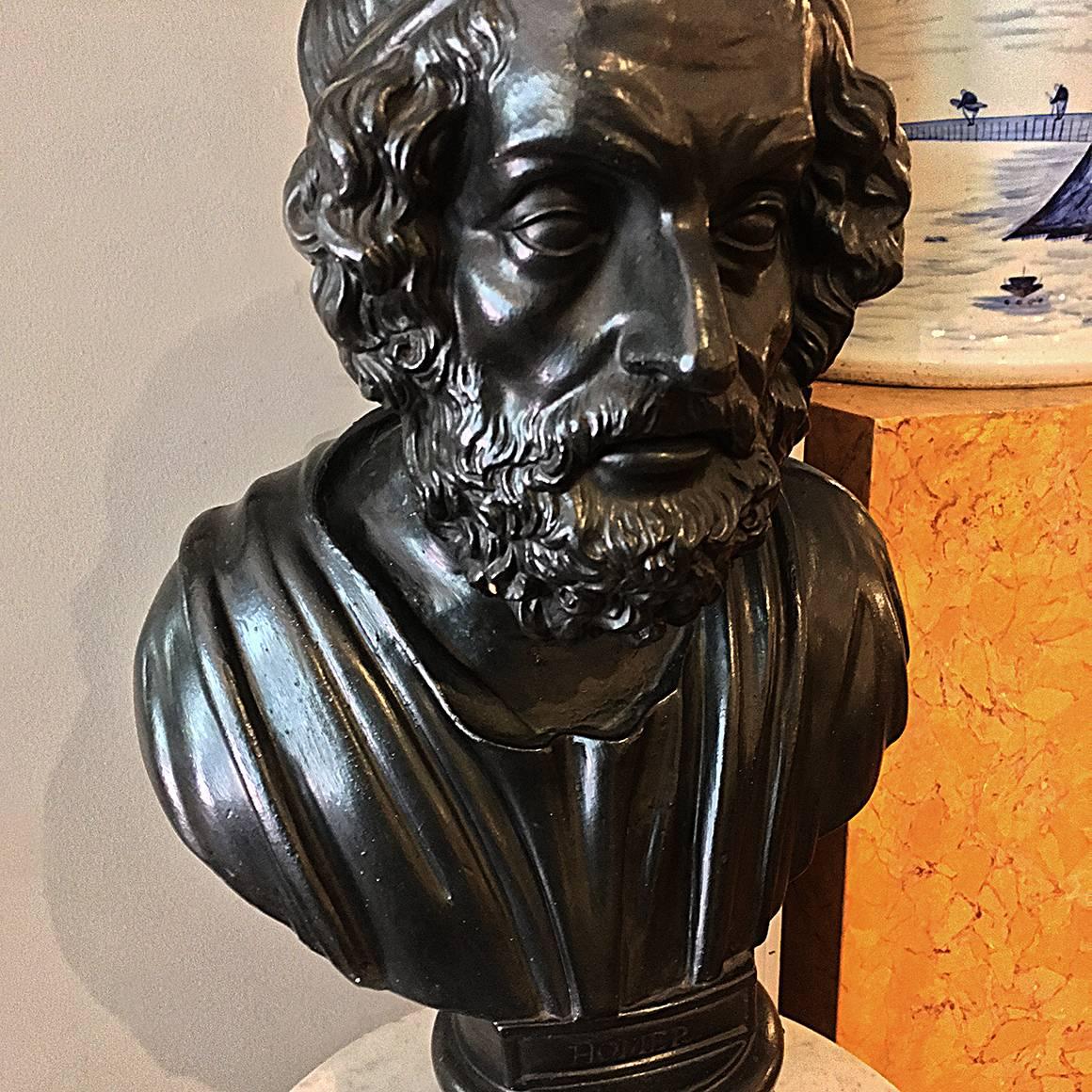 Early 19th Century Painted Plaster Bust of Homer at 1stDibs | plaster ...