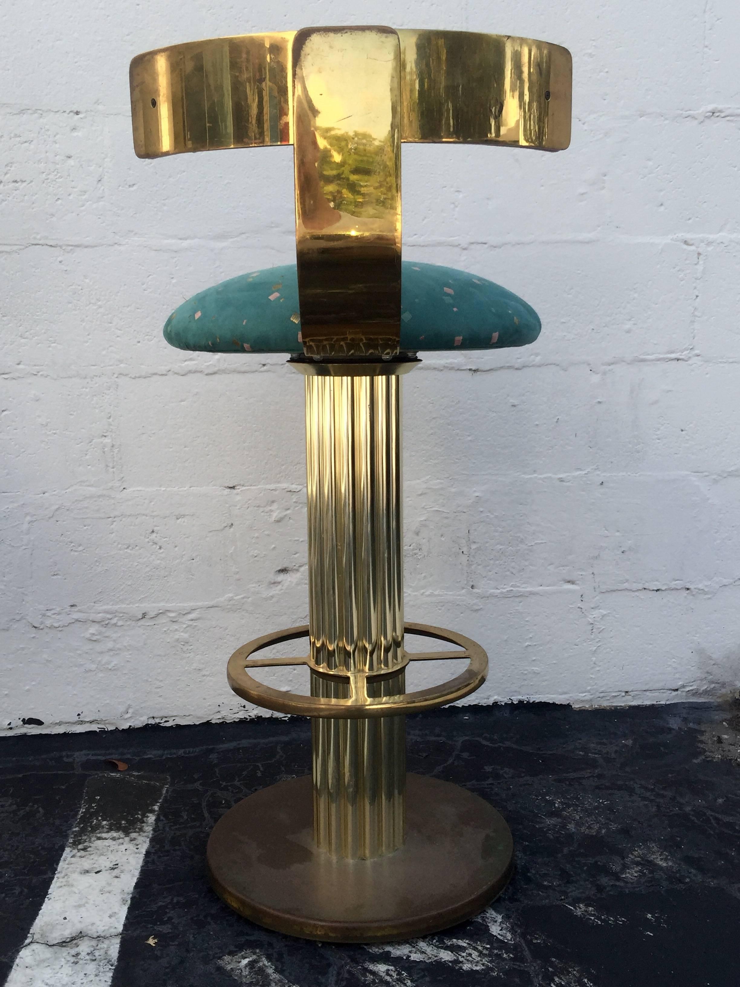 Pair of 'Excalibur' Brass Bar Stools by Design For Leisure at 1stDibs ...