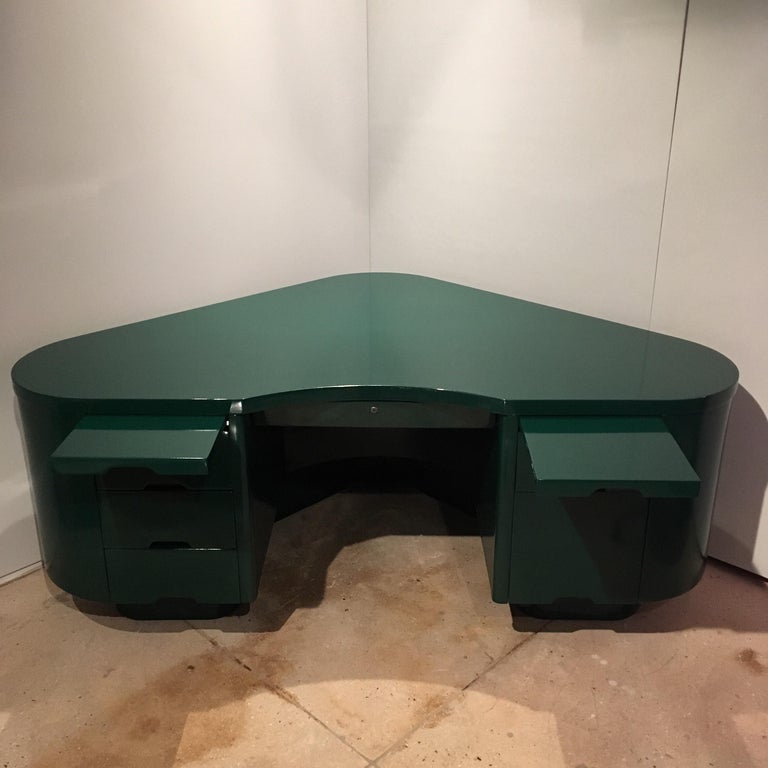 Art Deco Racing Green Fletcher Aviation Desk at 1stDibs