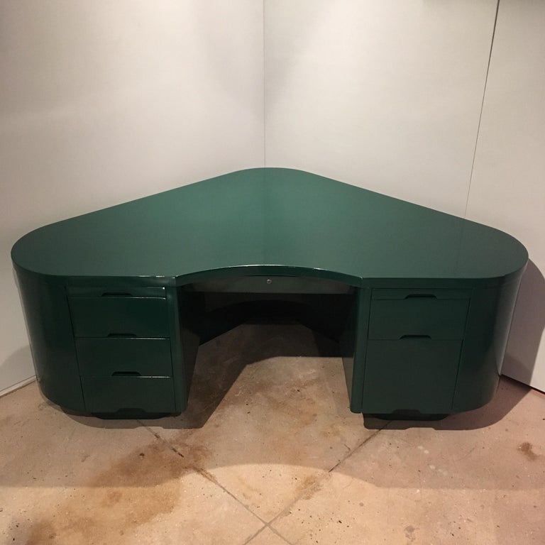 Art Deco Racing Green Fletcher Aviation Desk at 1stDibs