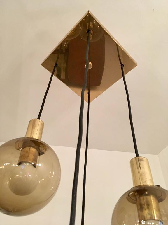 RAAK Dutch 1970s Four Smoked Glass Globe Ceiling Light at 1stDibs