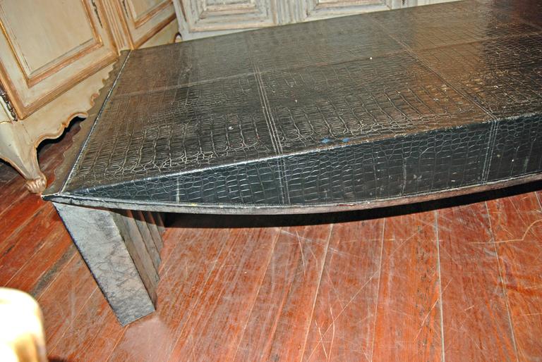Mid-Century Faux Crocodile Coffee Table For Sale at 1stDibs