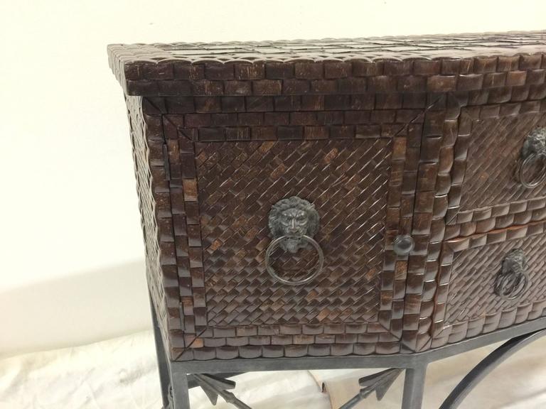 1970s Inlaid Coconut Shell and Hammered Copper Sideboard by Maitland ...