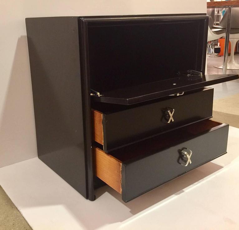 Pair of Espresso Mahogany Nightstands by Paul Frankl For Sale at 1stDibs