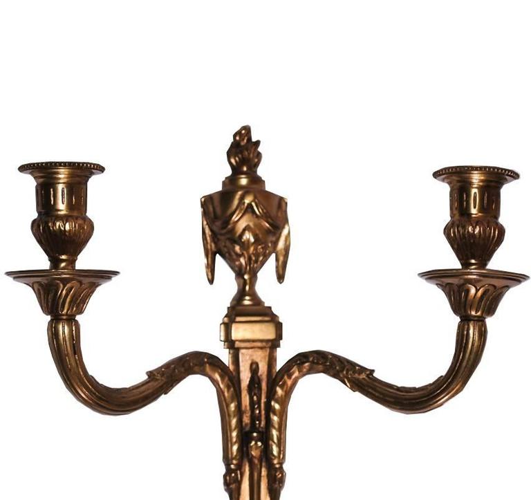 Pair of Vintage French Bronze Classical Wall-Mounted Candelabras For ...