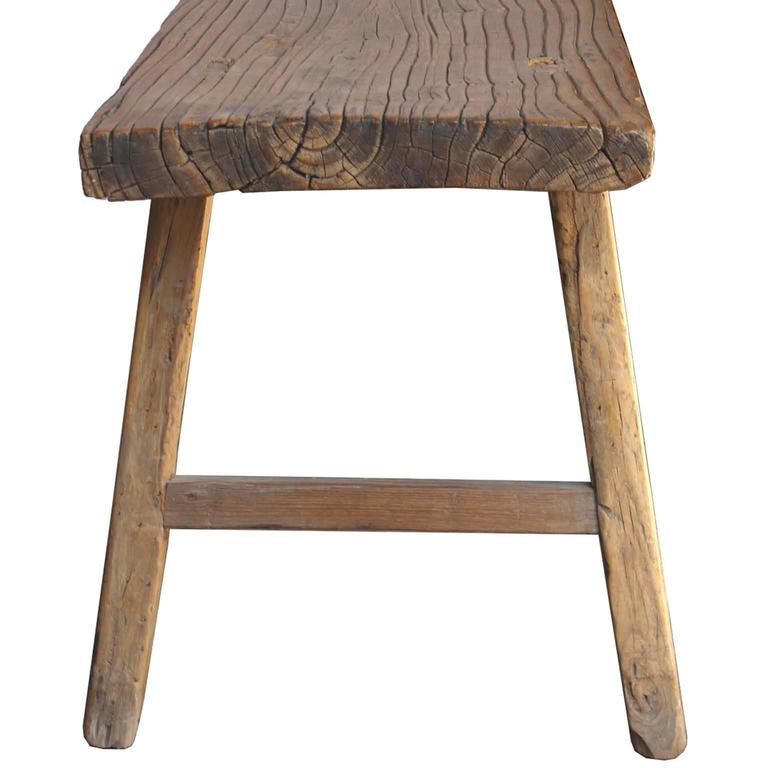 Rustic Elm Bench at 1stDibs