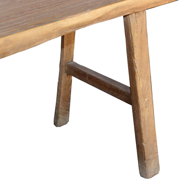 Rustic Elm Bench at 1stDibs