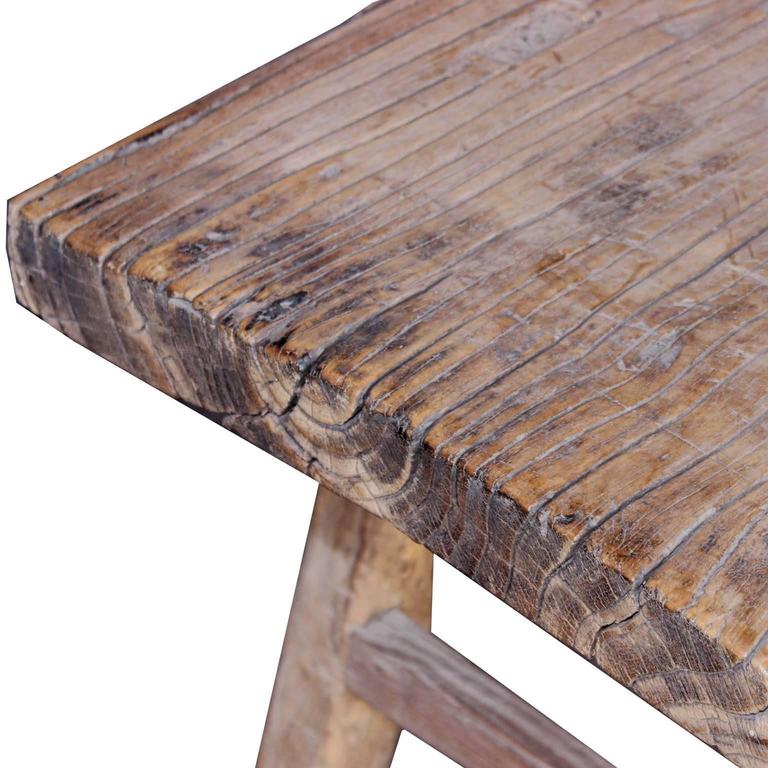 Rustic Elm Bench at 1stDibs