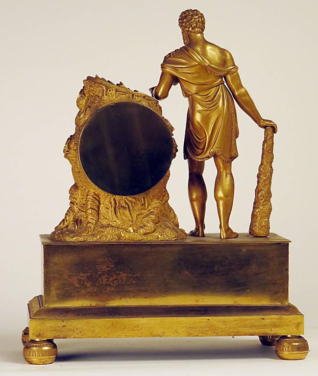 Gilt Bronze Clock Depicting Hercules, France, 1820 at 1stDibs