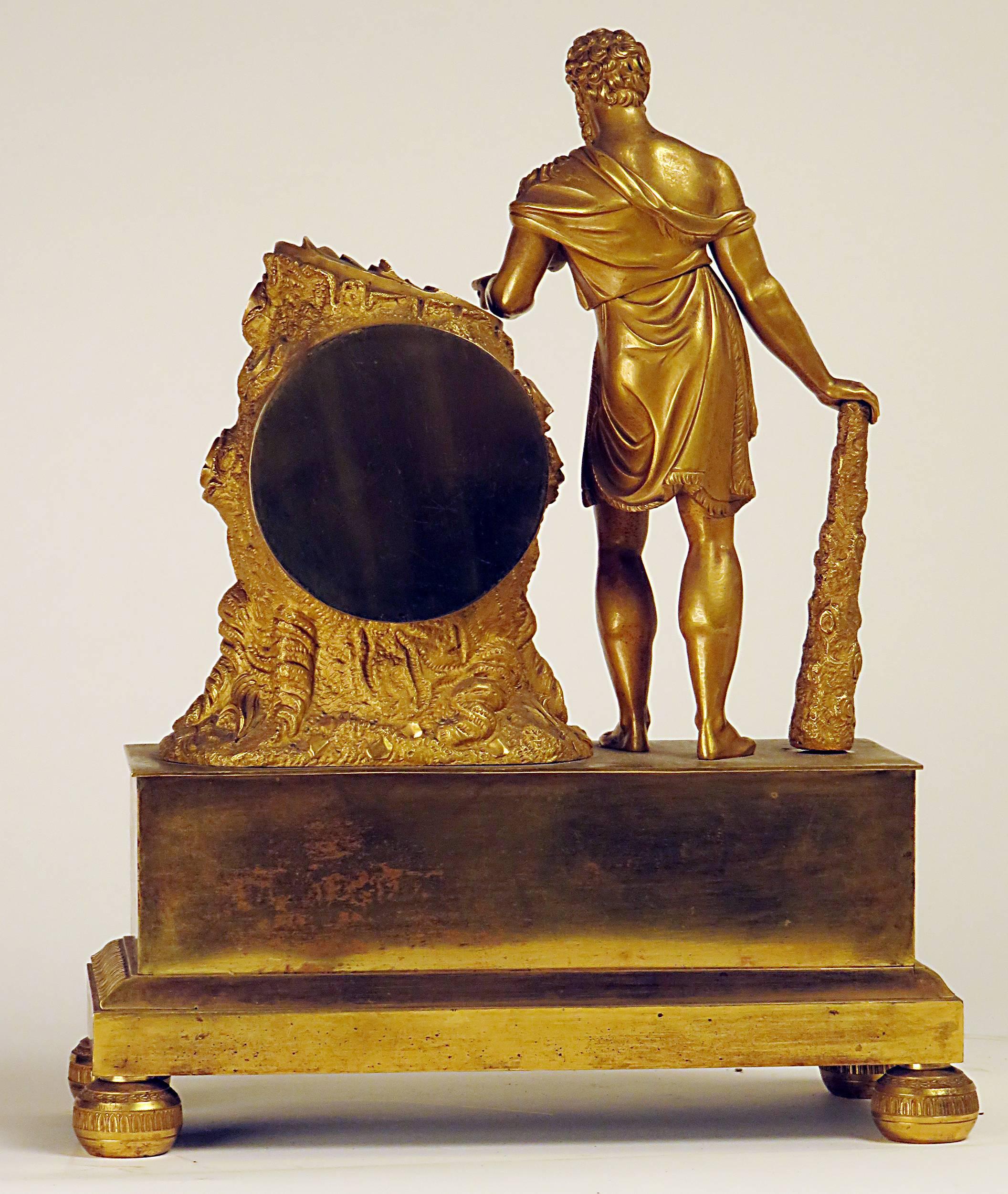 Gilt Bronze Clock Depicting Hercules, France, 1820 at 1stDibs ...