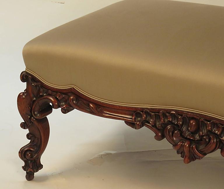 Large English Rococo Rosewood Ottoman, circa 1870 at 1stDibs