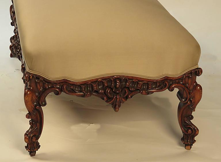 Large English Rococo Rosewood Ottoman, circa 1870 at 1stDibs