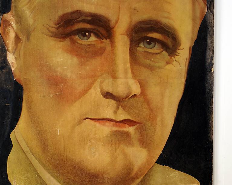 Political Lithograph of Franklin Roosevelt USA, 4' x7' circa 1930 at ...