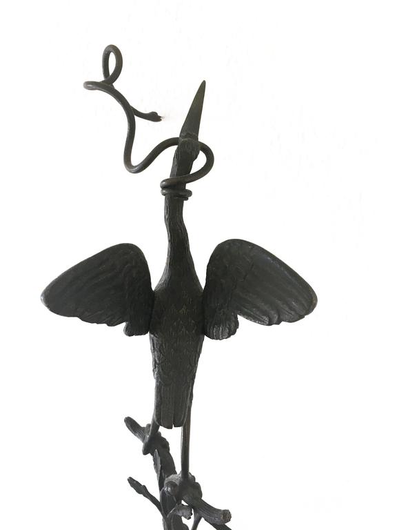 Late 19th Century Sculpture of Footed Bronze Stork at 1stDibs