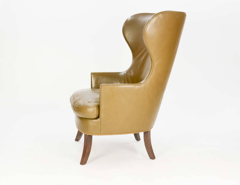 Pair of Custom Made-to-Order Regal Wingback Club Chairs For Sale at 1stDibs