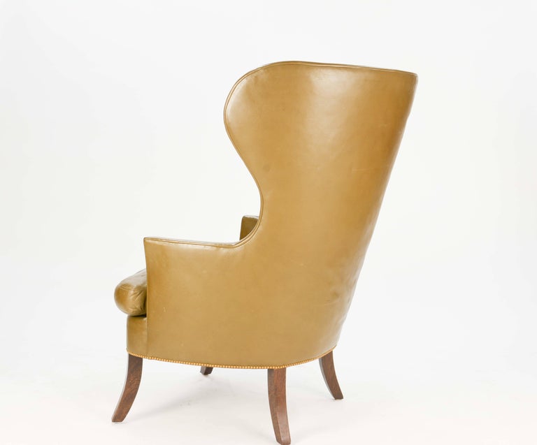 Pair of Custom Made-to-Order Regal Wingback Club Chairs For Sale at 1stDibs