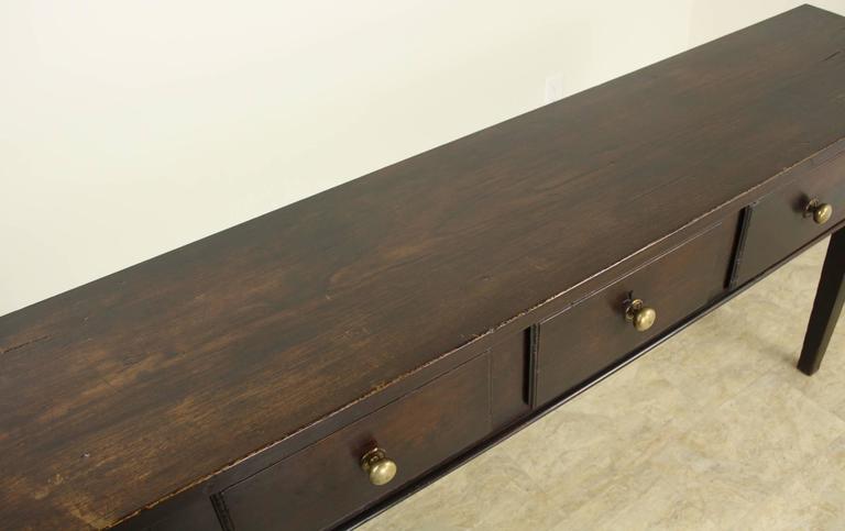 Long Antique French Oak and Fruitwood Serving Table at 1stDibs