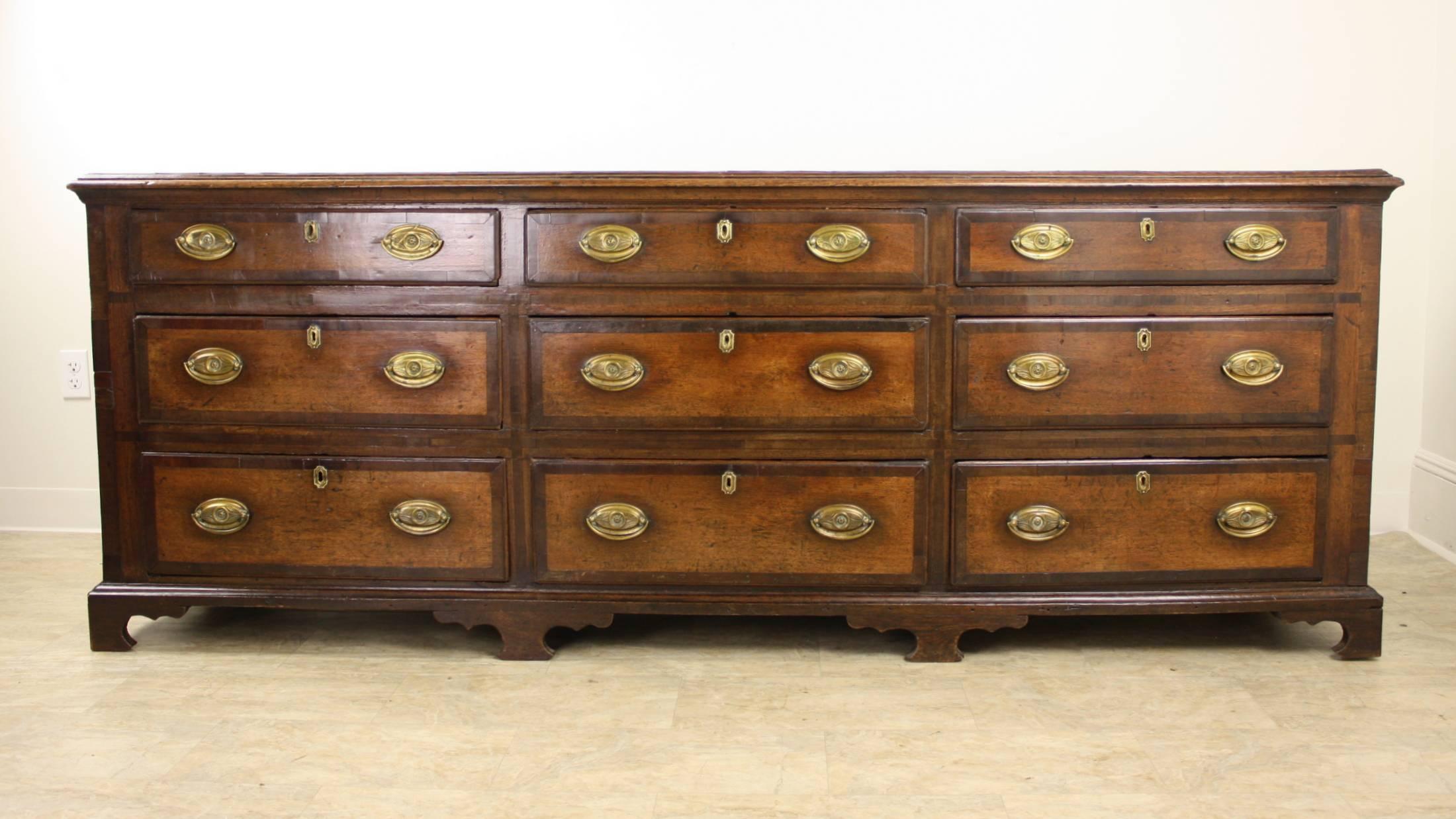 Antique English Oak Long Chest at 1stDibs | long antique dresser