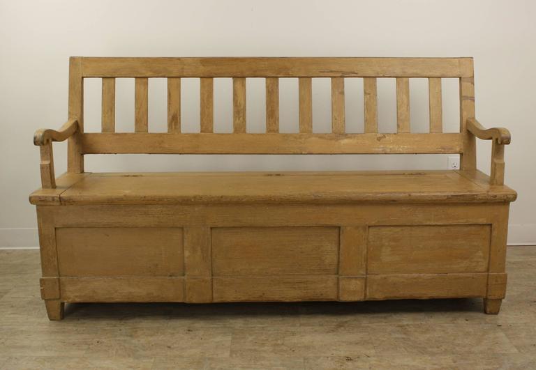 Antique Painted Mixed Wood Settle For Sale at 1stDibs | wooden settles ...