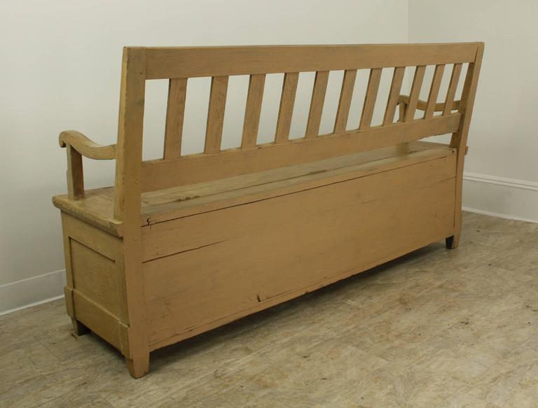 Antique Painted Mixed Wood Settle For Sale at 1stDibs | wooden settles ...
