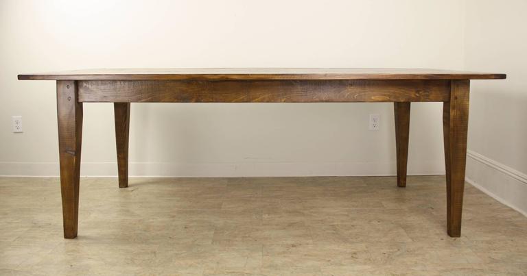 7 Foot Light Pine Farm Table with Breadboard Ends at 1stDibs