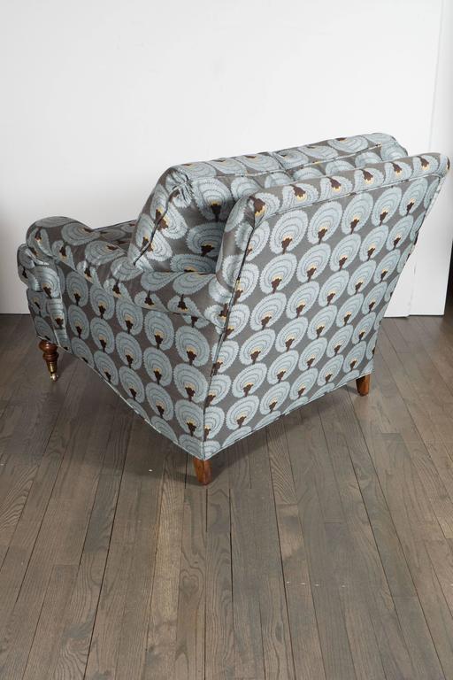 Classic George Smith Club Chair with Art Nouveau Style Fabric at 1stDibs