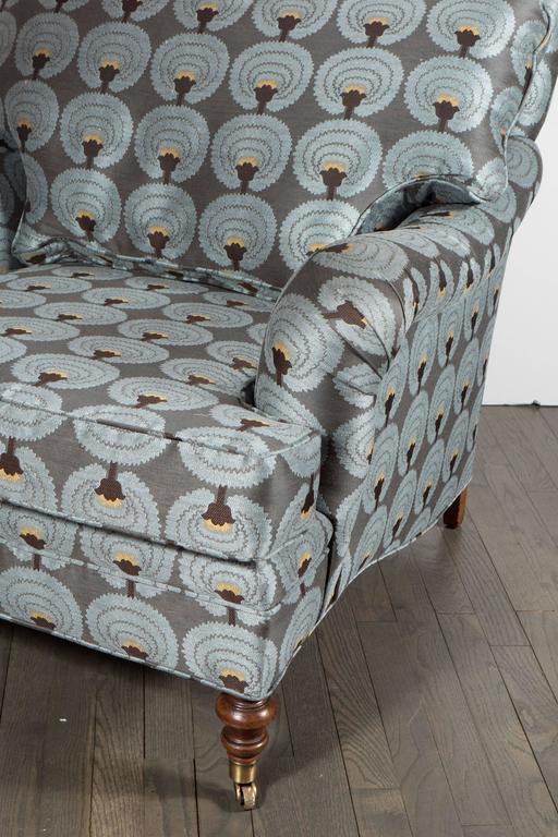 Classic George Smith Club Chair with Art Nouveau Style Fabric at 1stDibs