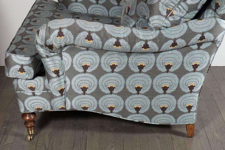 Classic George Smith Club Chair with Art Nouveau Style Fabric at 1stDibs