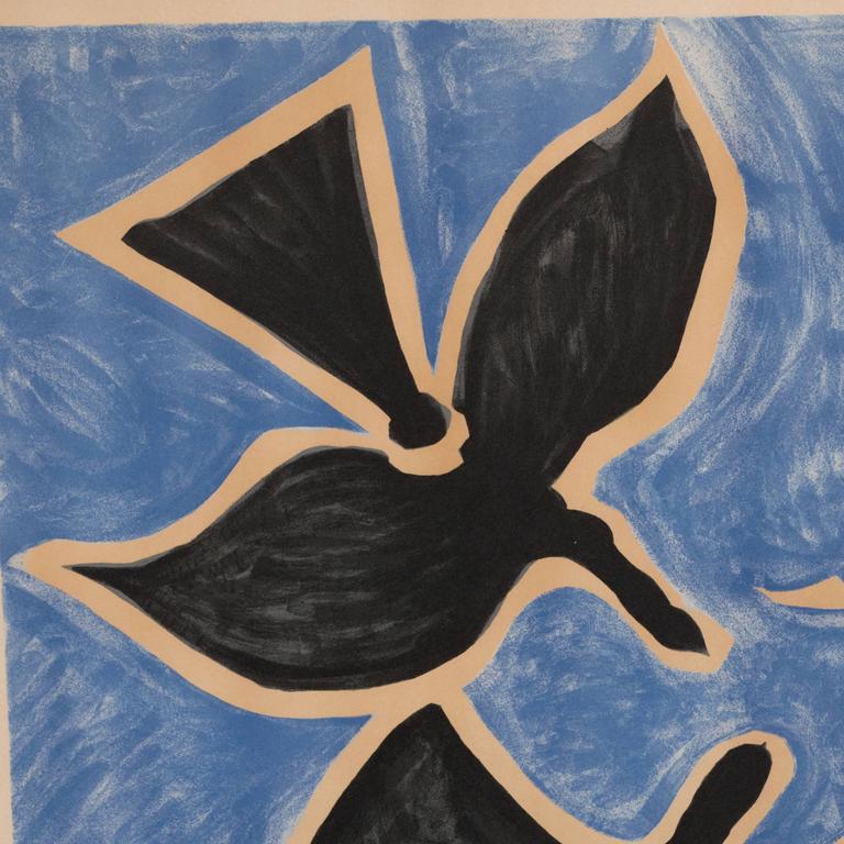 Mid-Century after Georges Braque Two Birds Lithograph, circa 1955 For ...