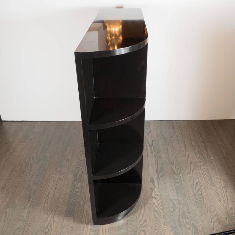 Streamline Machine Age Art Deco Black Lacquer Bookcase, American, circa ...