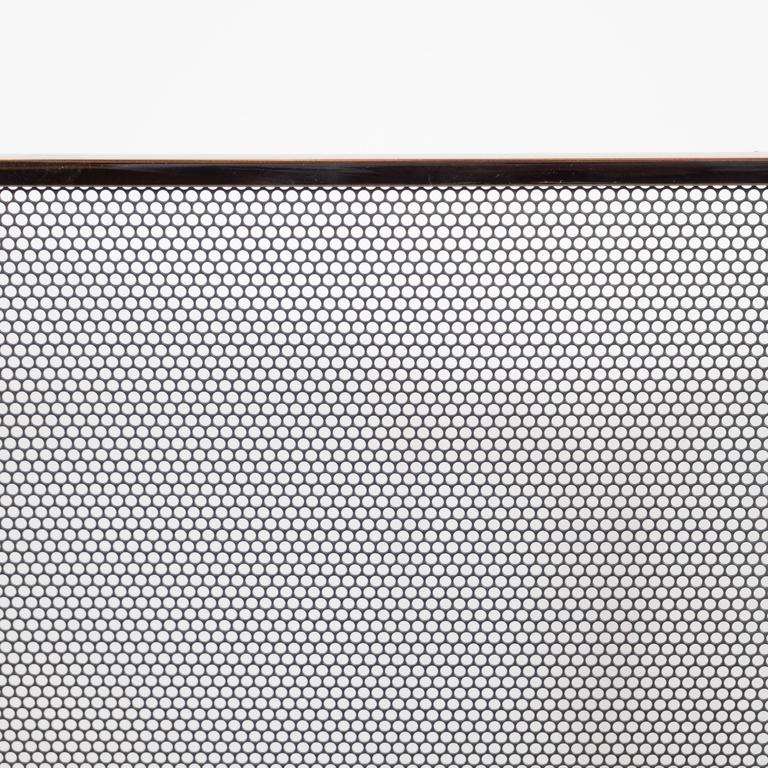 Custom Polished Nickel and Mesh Adjustable Three-Panel Fire Screen at ...