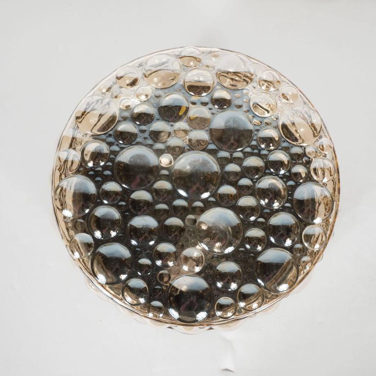 Mid-Century Modernist Textured Bubble Glass Flush Mount Chandelier at ...