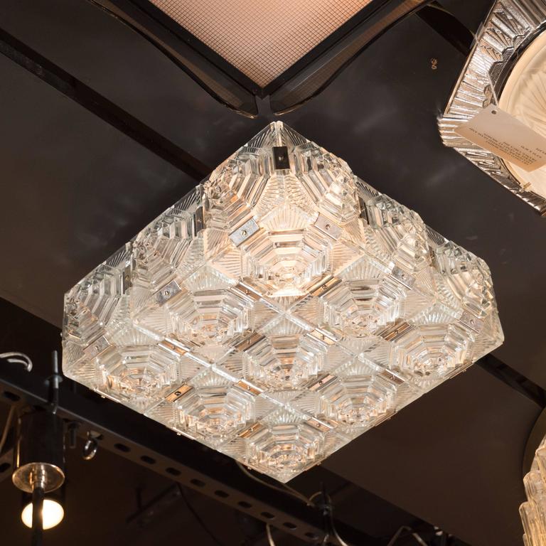 Exceptional Mid-Century Modernist Flush Mount Chandelier by Kinkeldey ...