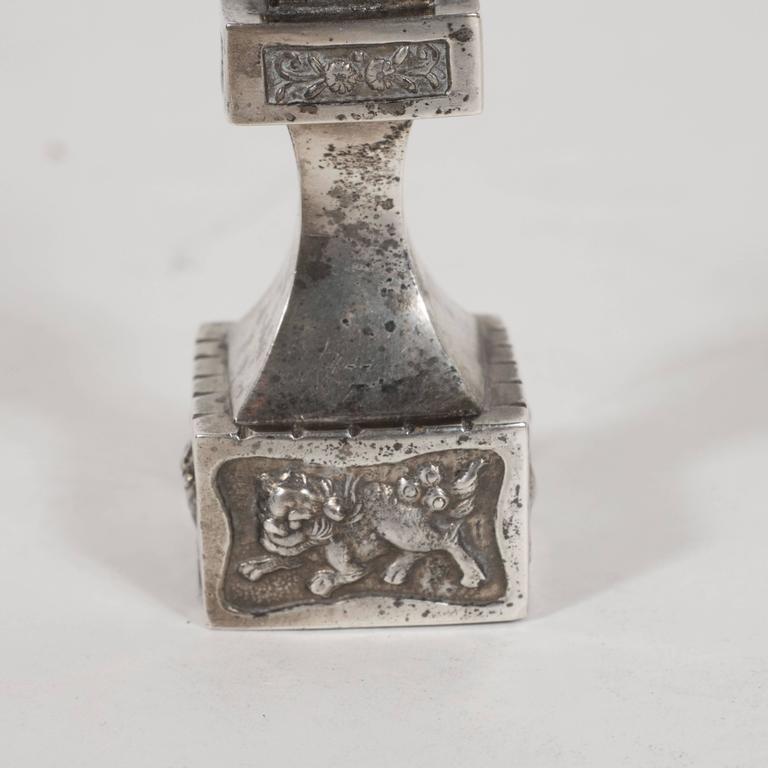 Elegant Pair of Imperial Chinese Pagoda Style Sterling Salt and Pepper ...