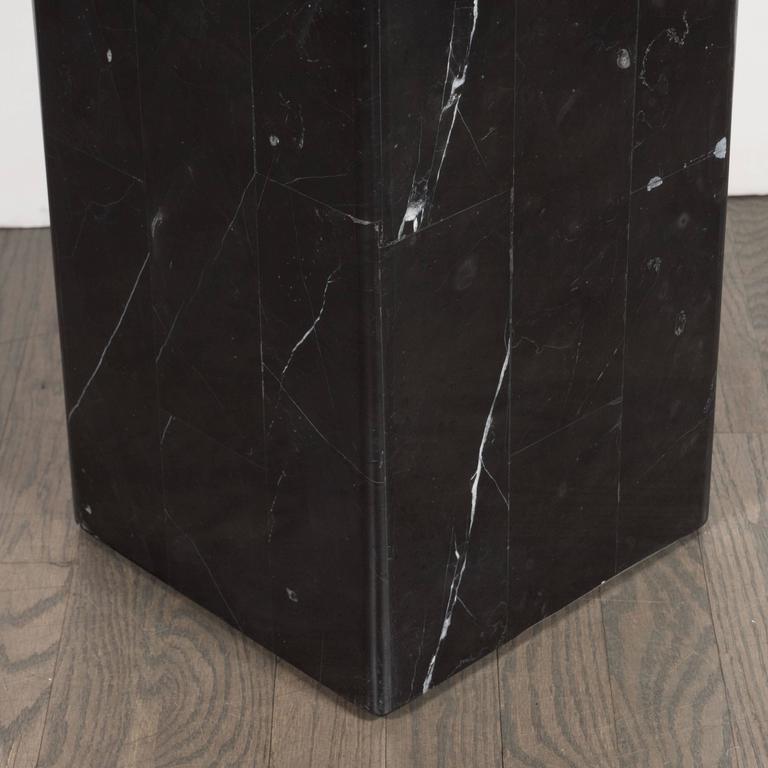 Sophisticated Tessellated Exotic Black Belgian Marble Pedestal at ...
