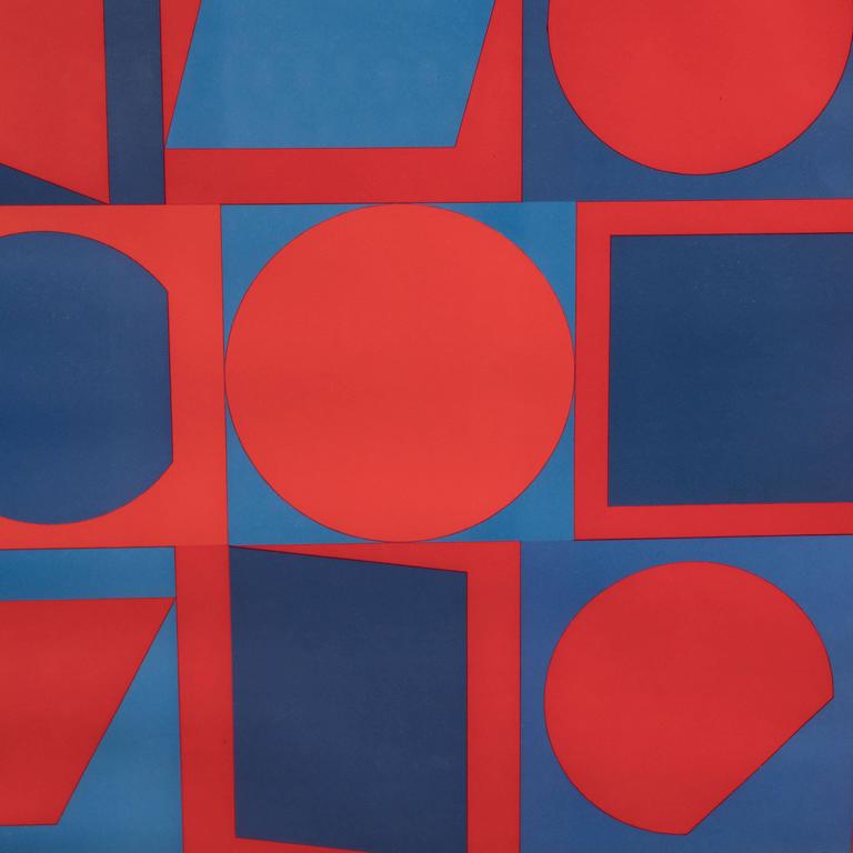 Striking Geometric Op-Art Lithograph by Victor Vasarely For Sale at 1stDibs