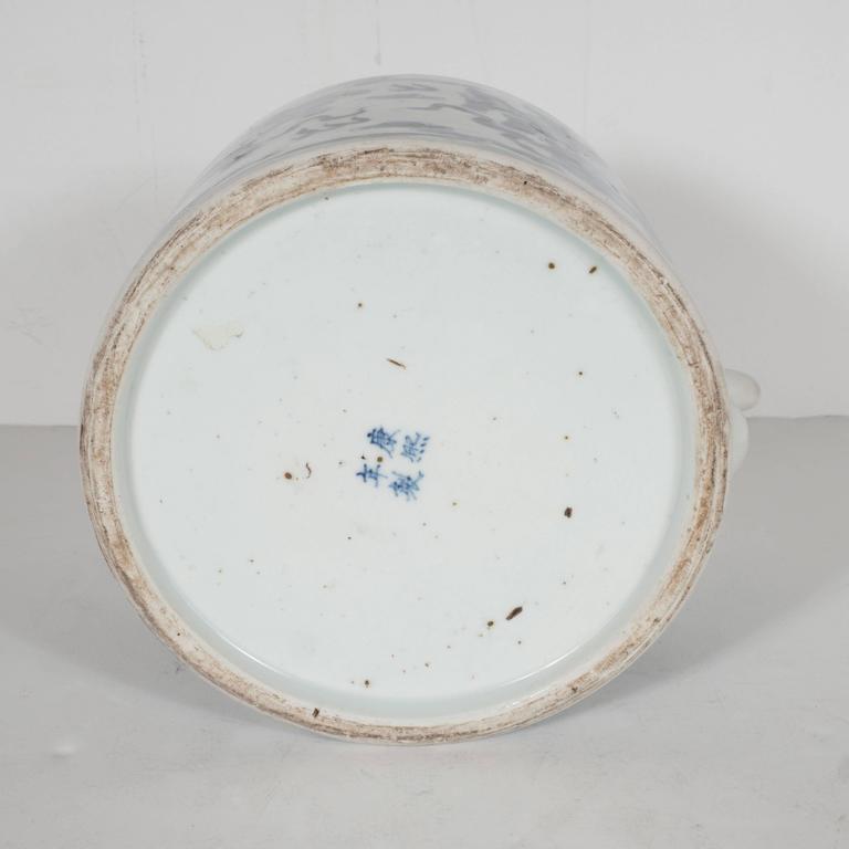 Exquisite Chinese Delft Tea Pot 19th Century with Temple Guardian Lions ...