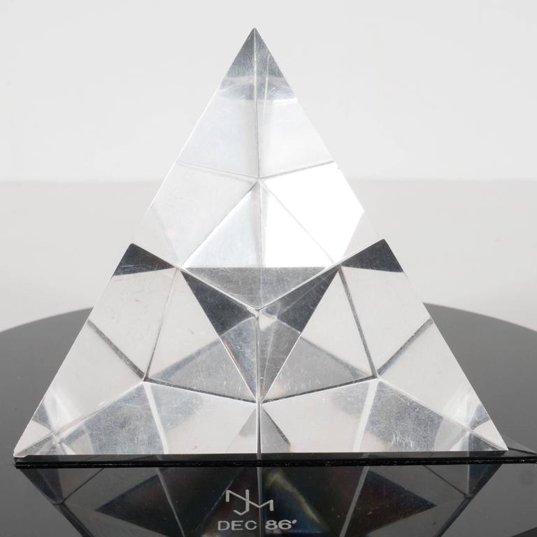 Modernist and Luminous Clear Lucite Prism Pyramid Sculpture at 1stDibs ...